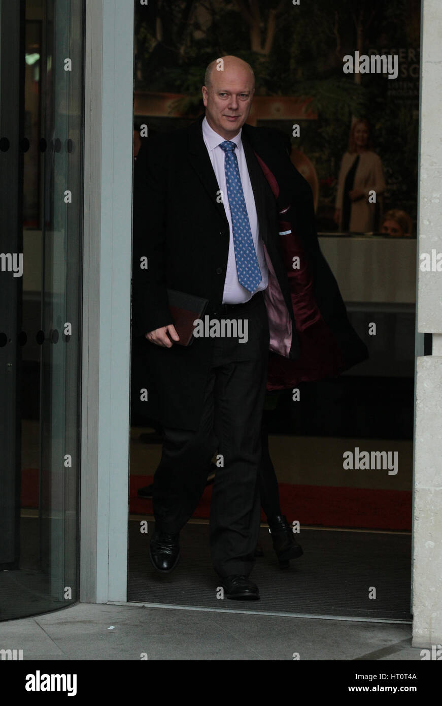 Secretary of state for transport Chris Grayling MP, seen at the BBC for ...
