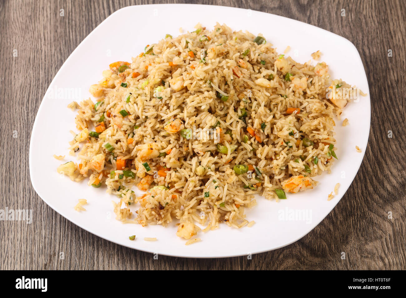 Indian traditional cuisine - Fried rice with prawn Stock Photo - Alamy