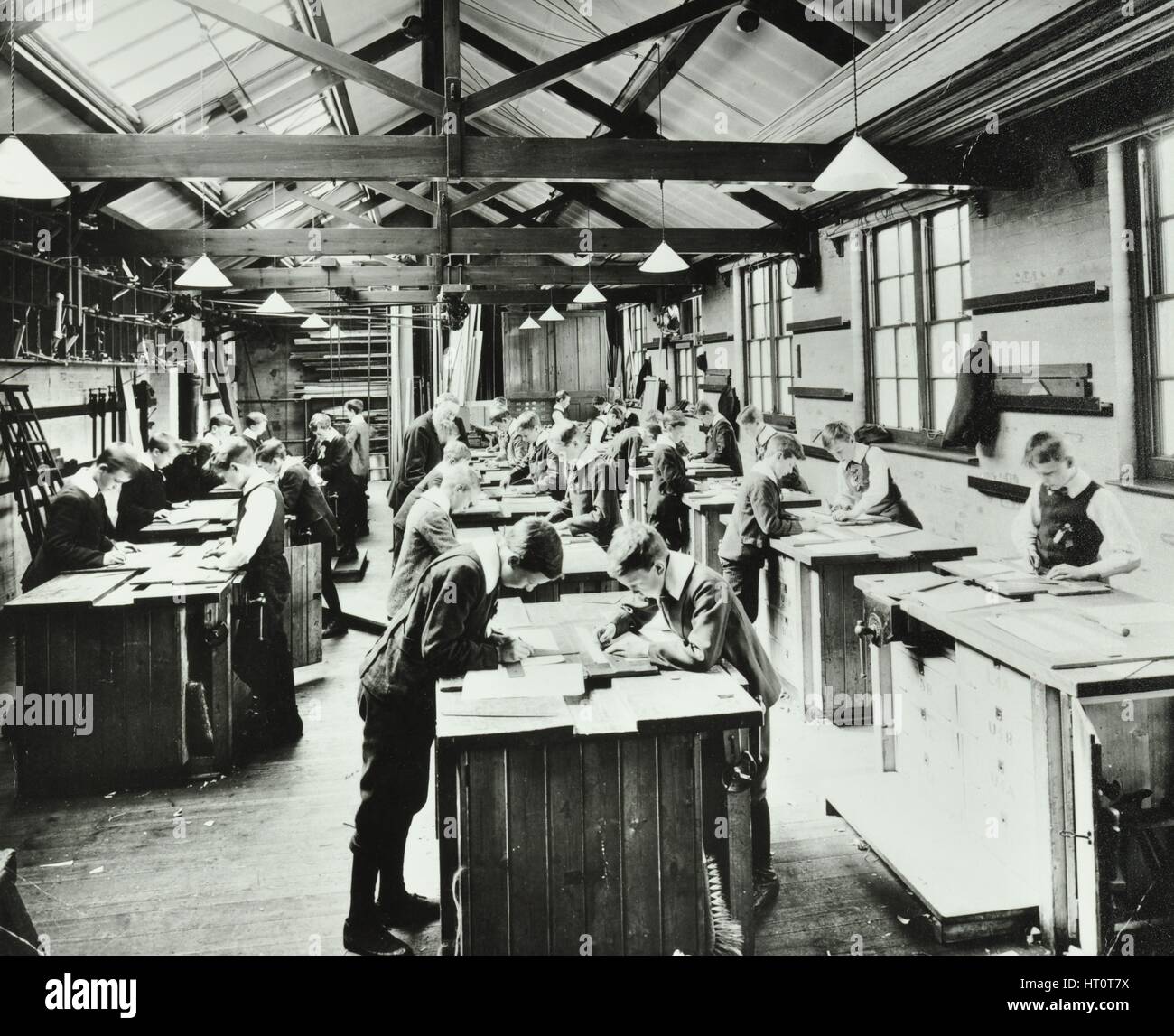 Handicraft lesson, Hackney Downs School, London, 1911. Artist: Unknown ...