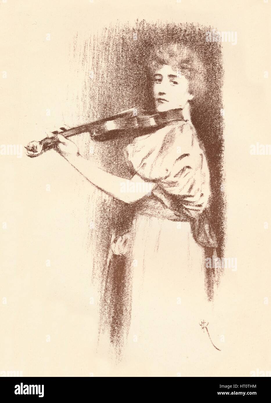 'A Violinist', c1898. Artist: Fernand Khnopff Stock Photo - Alamy