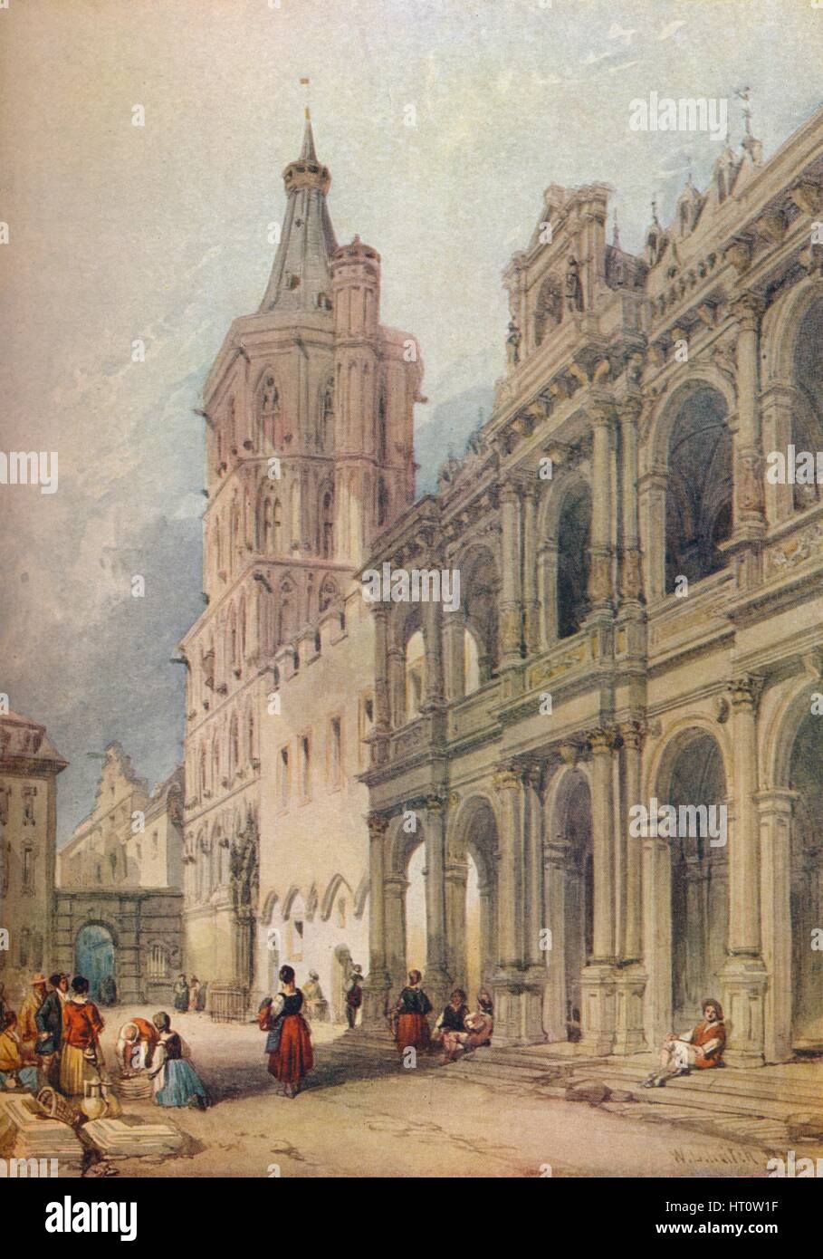 'Town Hall, Cologne', c1841. Artist: William Leighton Leitch Stock ...