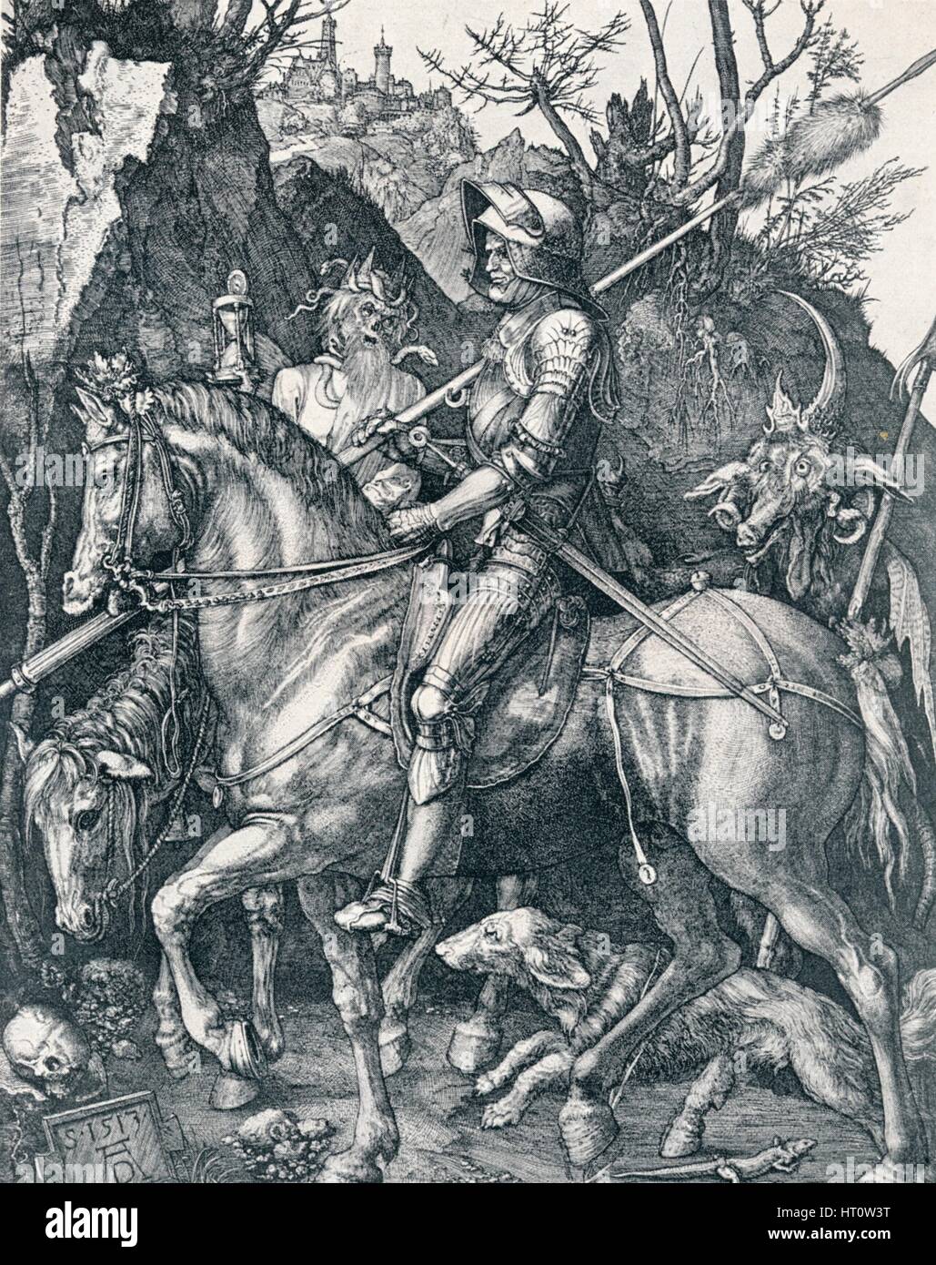'The Knight, Death and the Devil', 1513 (1906). Artist: Albrecht Durer ...