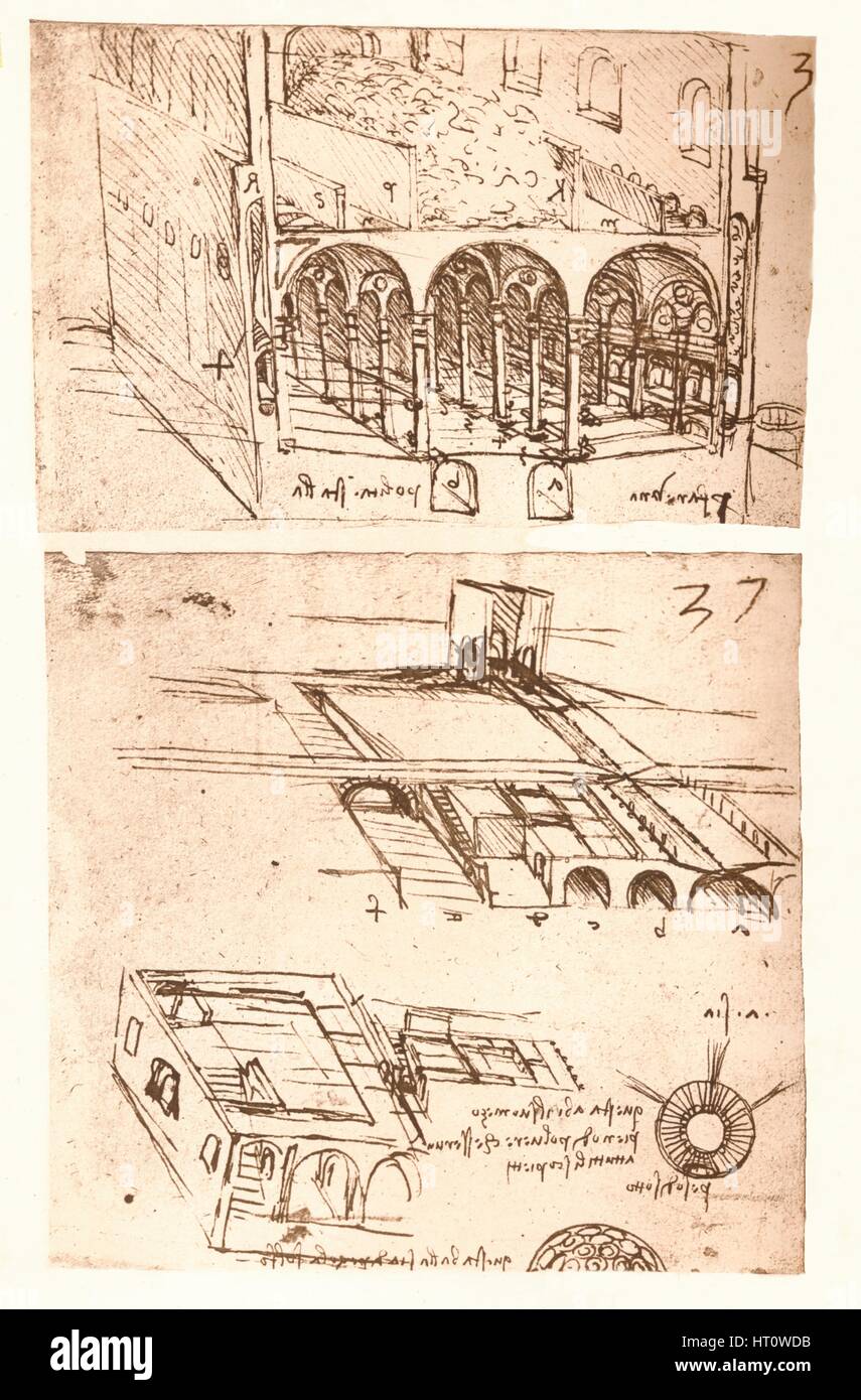 Da vinci drawings buildings hi-res stock photography and images - Alamy