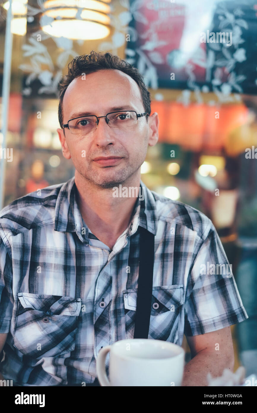 Man in a cafe hi-res stock photography and images - Alamy