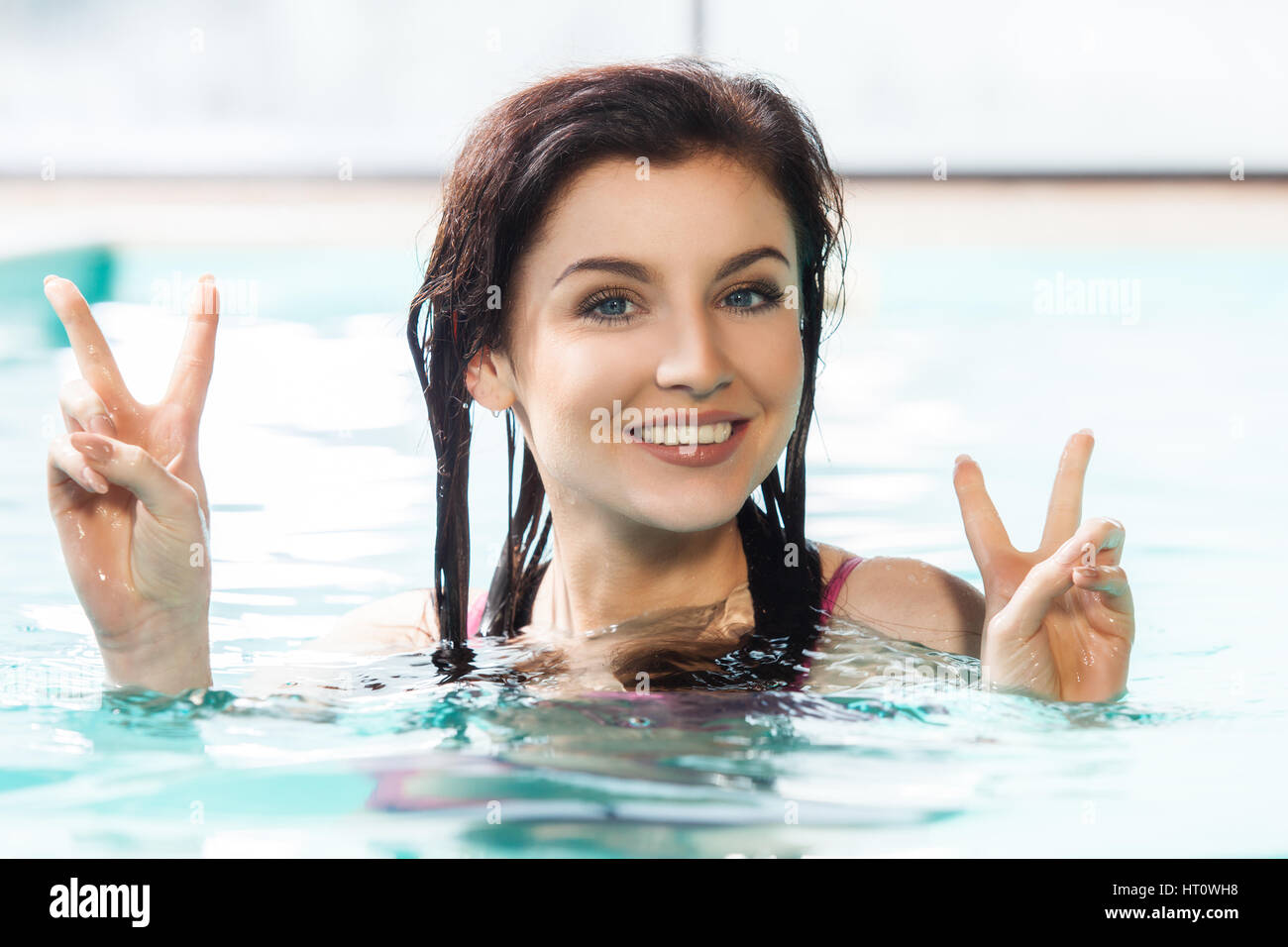 Pool swimming woman hi-res stock photography and images - Alamy