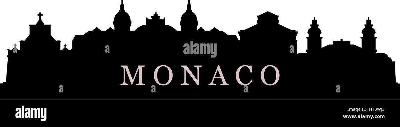 monaco skyline illustrated on a white background in vector Stock Vector ...