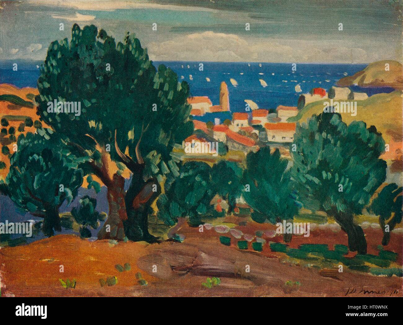 'Olives at Collioure', 1911. Artist: James Dickson Innes Stock Photo ...