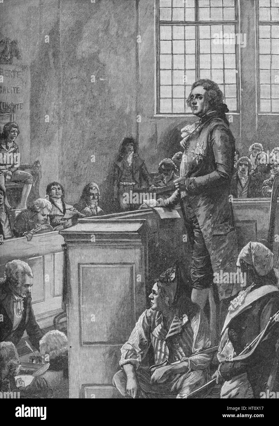 Trial of Louis XVI of France, 1792 (1905). Artist: Unknown Stock Photo ...