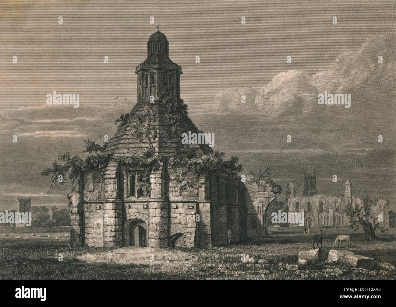 'S. E. View of The Abbey Kitchen - Glastonbury, Somersetshire', 1814 ...