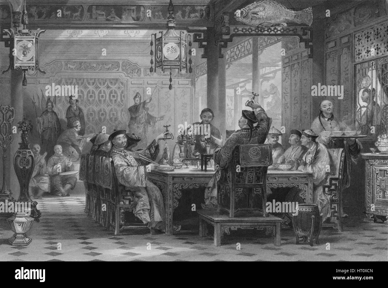 19th century dinner table Black and White Stock Photos & Images - Alamy