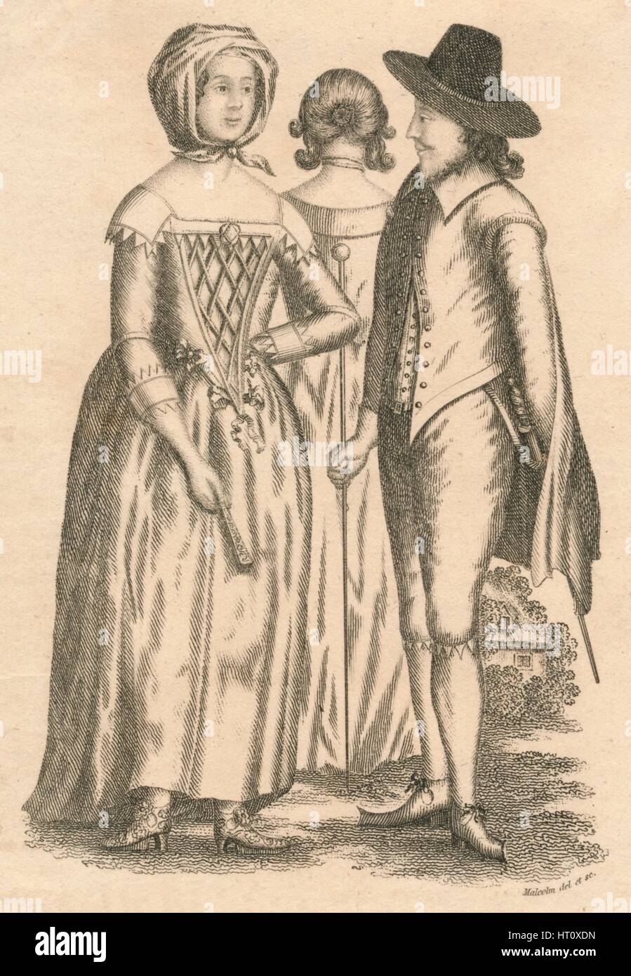 'Dress Reign of Charles I, and Interregnum', 1810. Artist: Unknown ...