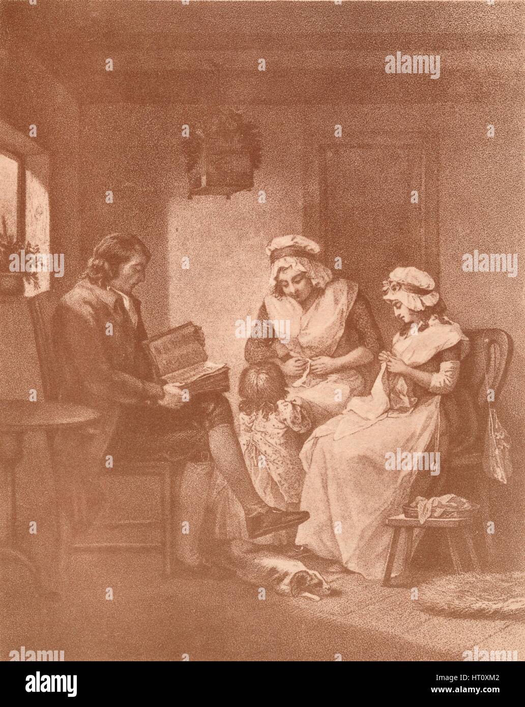 'Domestic Happiness, Laetitia with her Parents', 1789. Artist: John ...