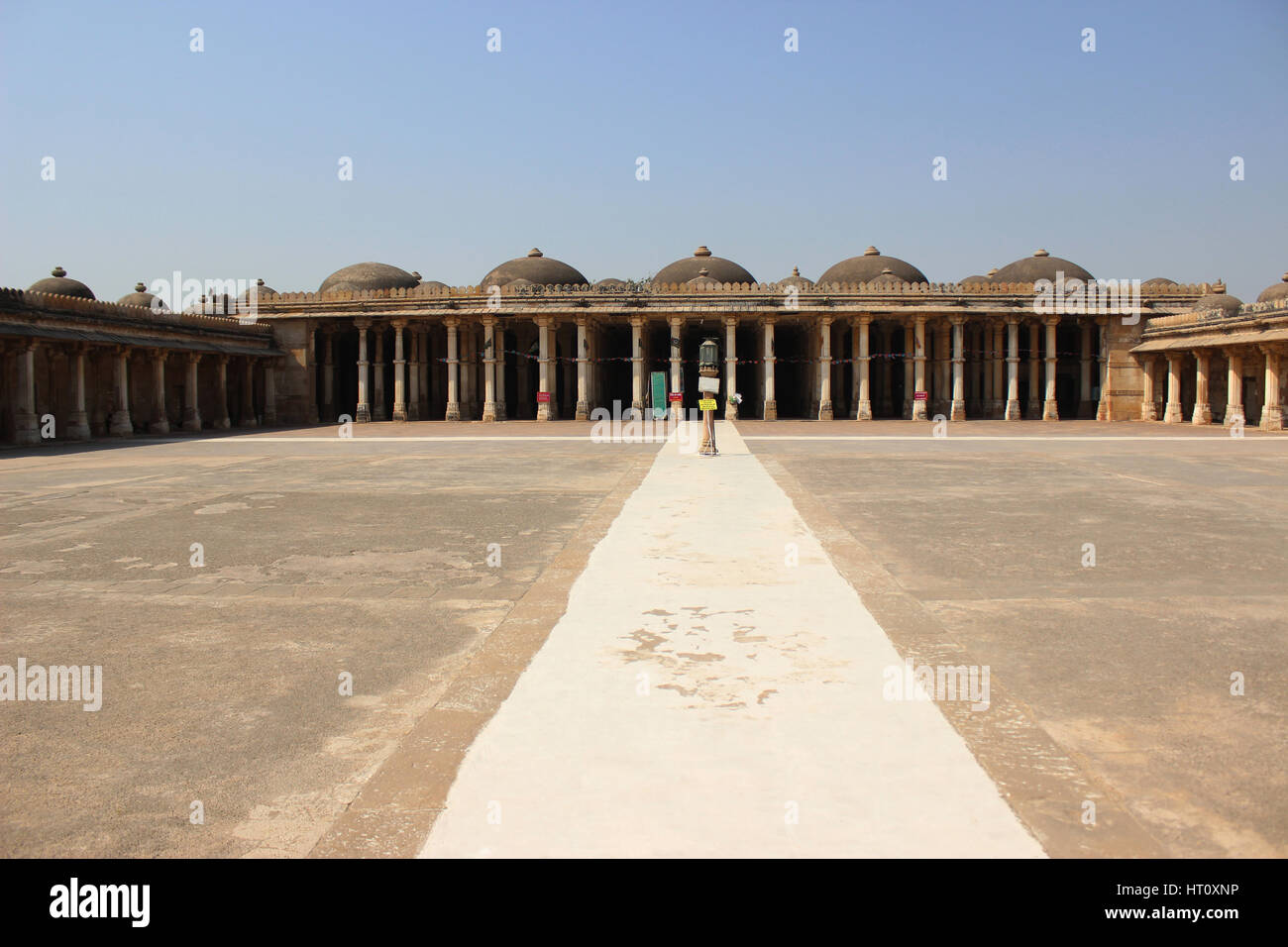 Mosque in the Campus of Sarkhej Roza with pillars and domes, Sarkhej ...
