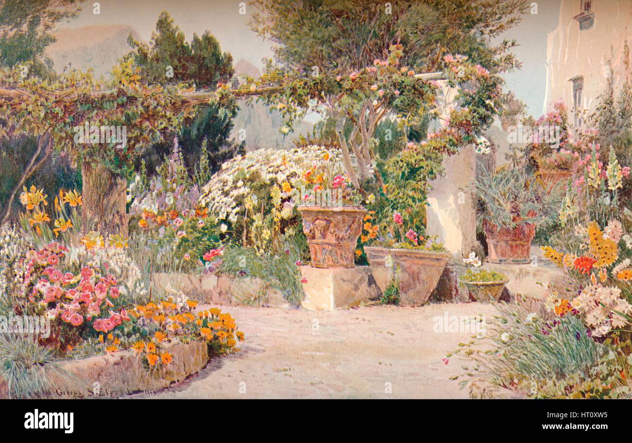 'An Italian Garden', c1903. Artist: George Samuel Elgood Stock Photo ...