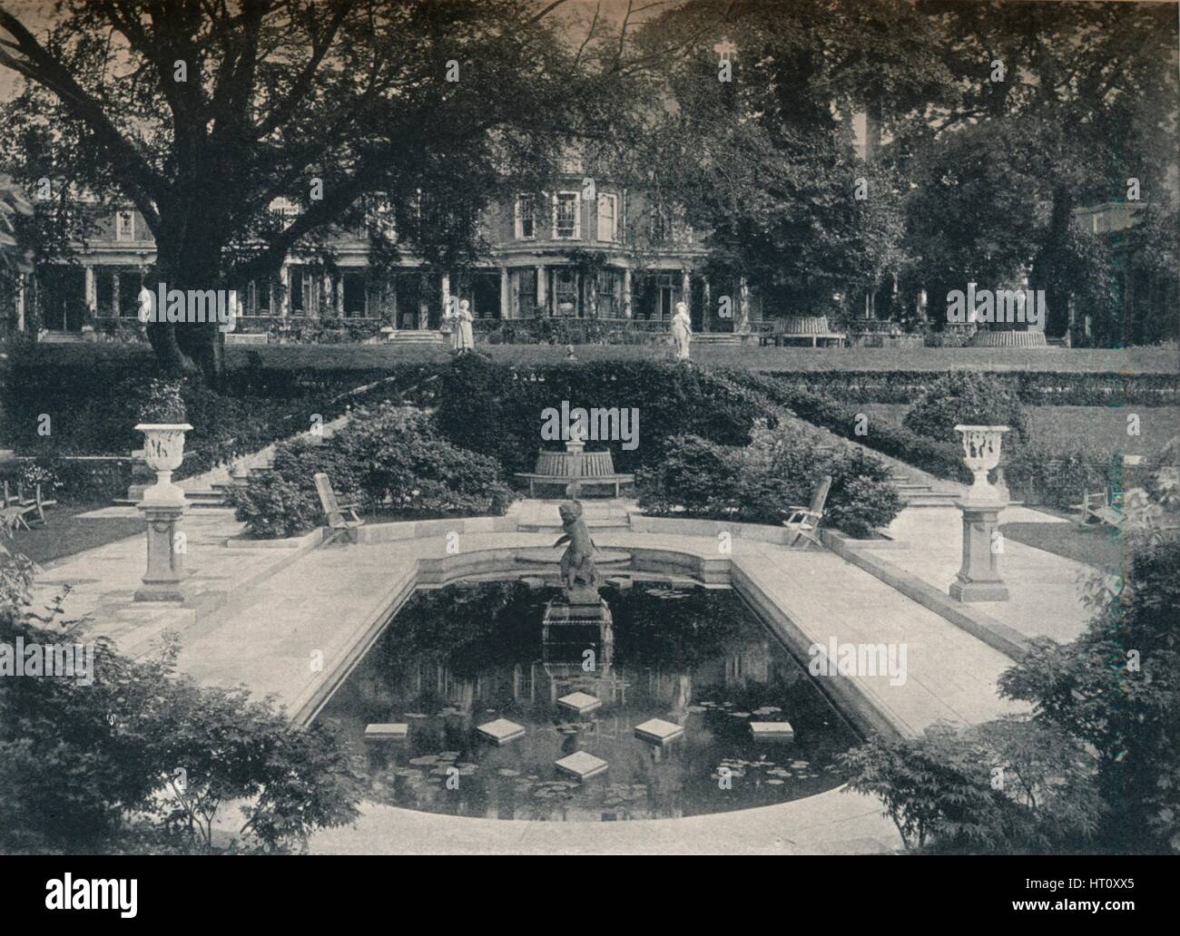 'Lily Basin and West Front; The Hill, Hampstead Heath', c1900. Artist ...