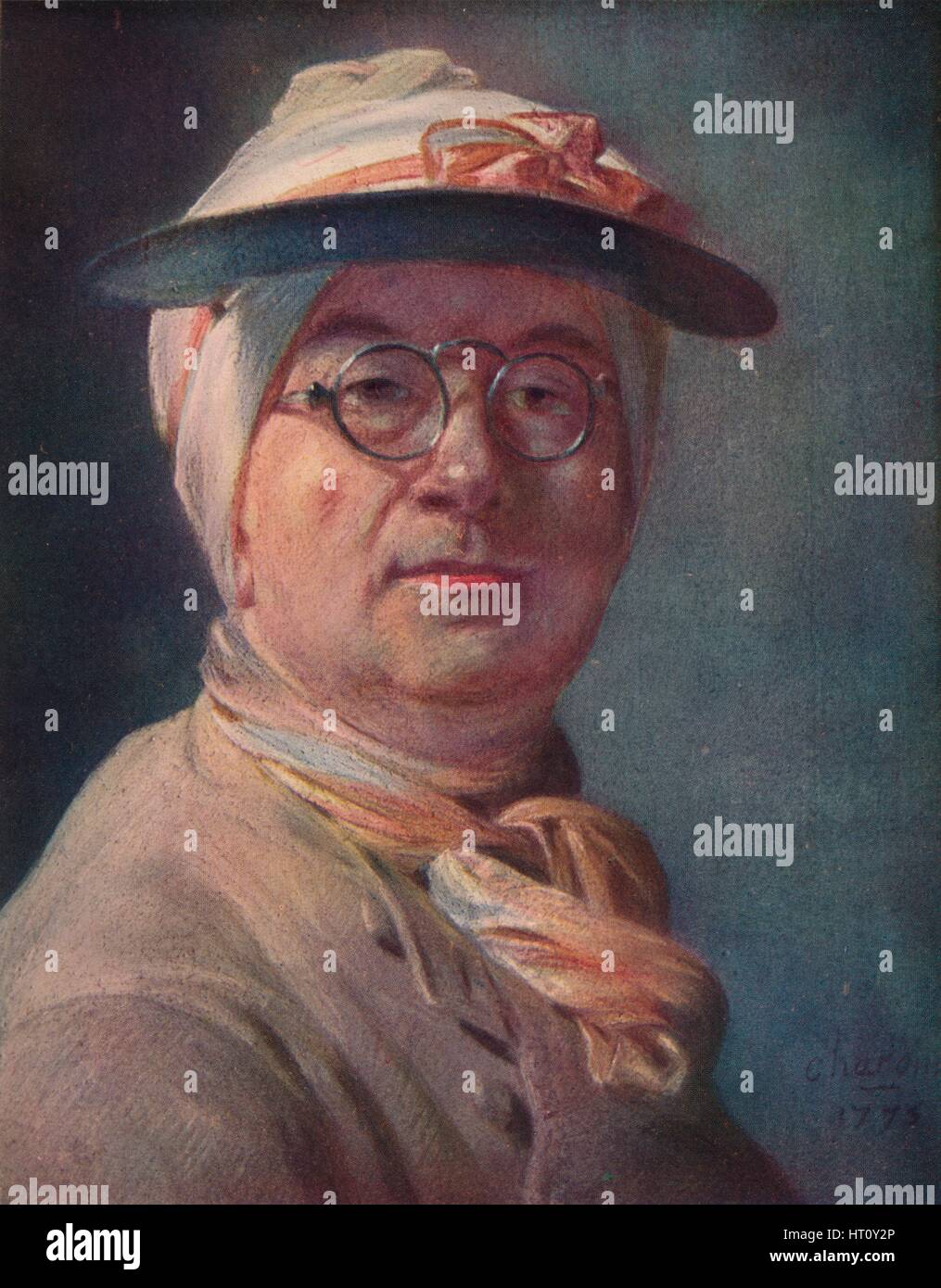 'Self-portrait wearing Glasses', 1775. Artist: Jean-Simeon Chardin ...