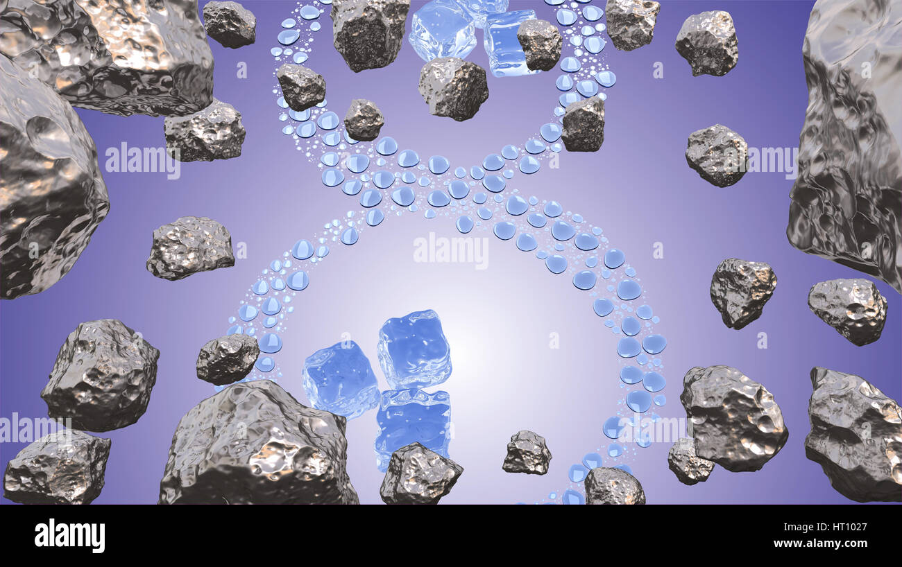 8 March symbol. Figure of eight made of water drops and ice cubes gem ...