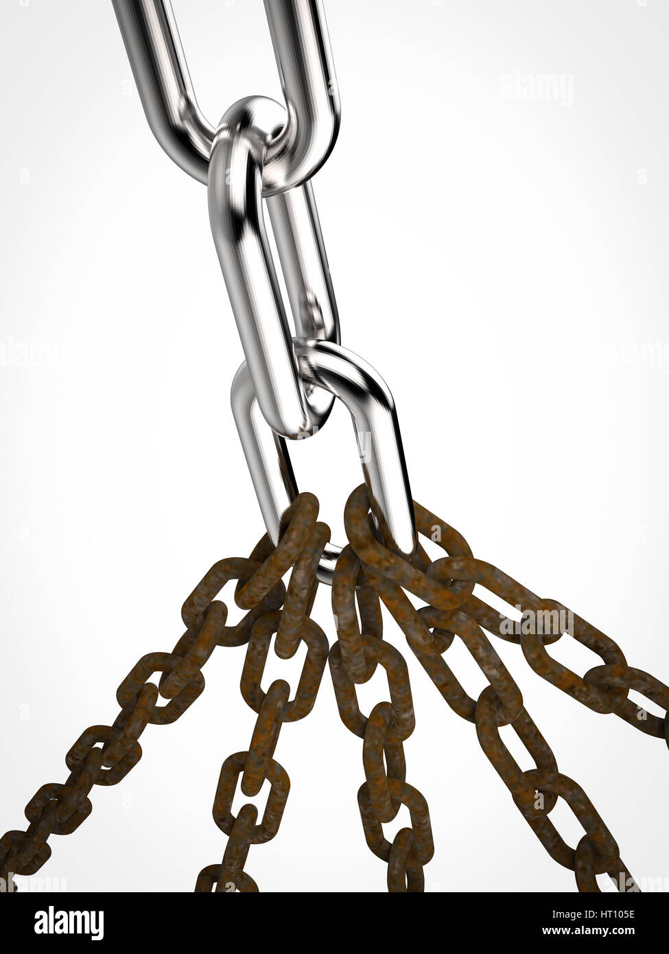 3d rendering many chains connected for strong Stock Photo - Alamy