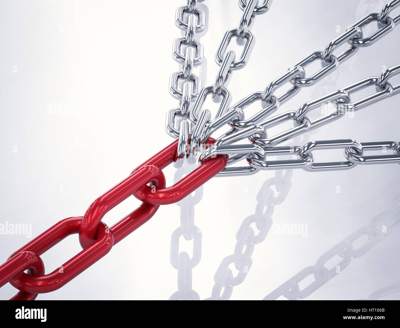 3d rendering many chains connected for strong Stock Photo - Alamy