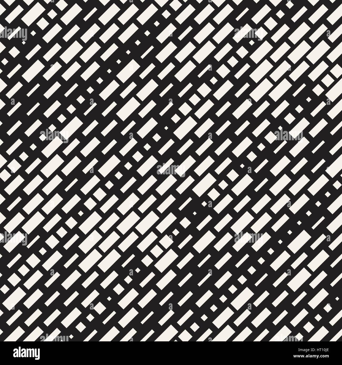 Vector Seamless Black And White Irregular Dash Rectangles Grid Pattern ...