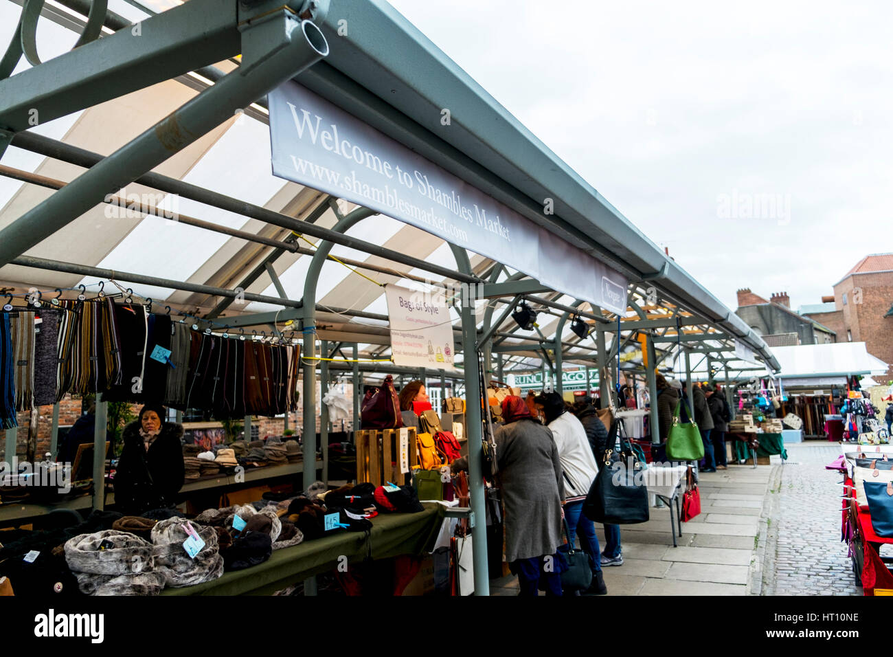 Shambles market York city centre markets York city UK England Stock ...