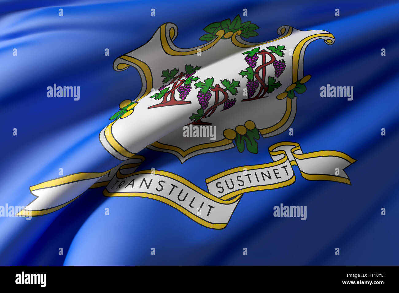 Connecticut 3d waving flag hi-res stock photography and images - Alamy