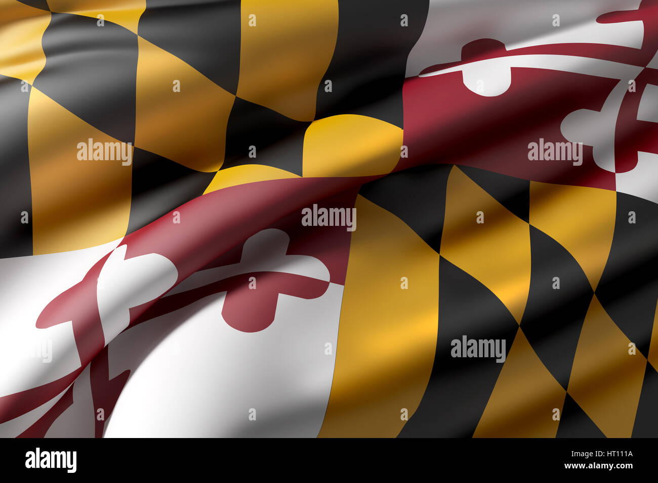 3d rendering of a Maryland State flag waving Stock Photo - Alamy
