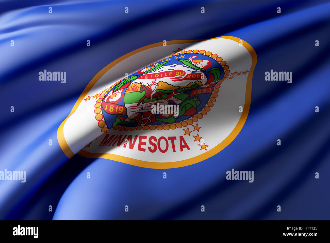 3d rendering of a Minnesota State flag waving Stock Photo - Alamy