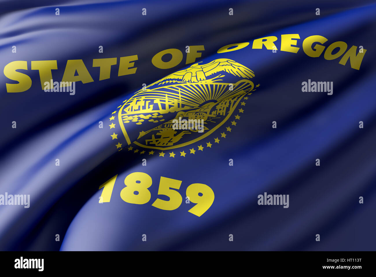 Oregon 3d waving flag hi-res stock photography and images - Alamy