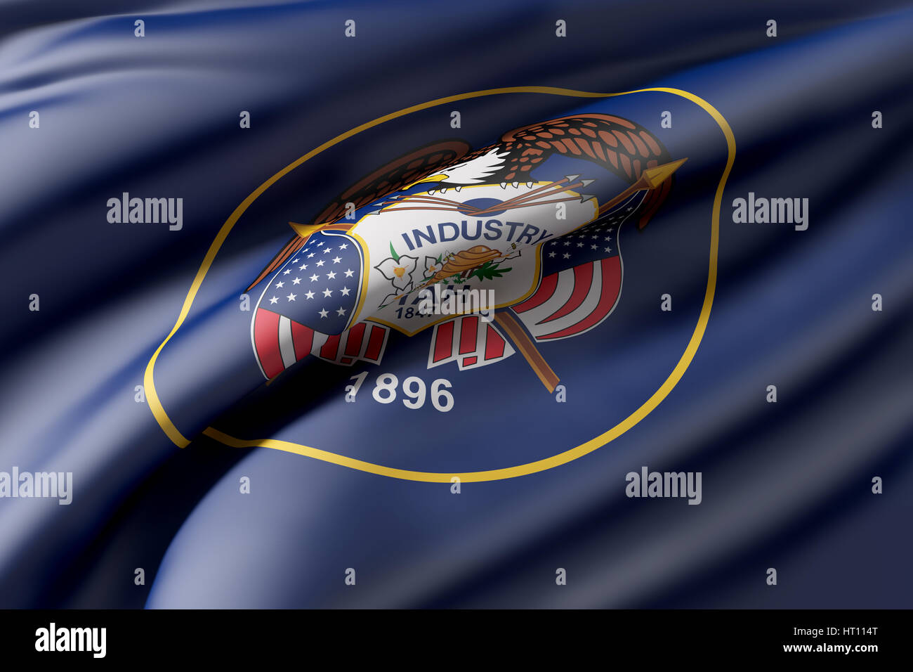 Utah 3d waving flag hi-res stock photography and images - Alamy