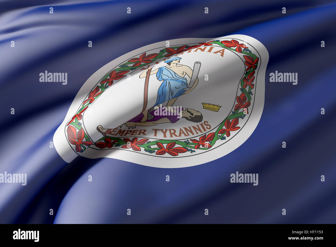 3d rendering of a Virginia State flag waving Stock Photo - Alamy