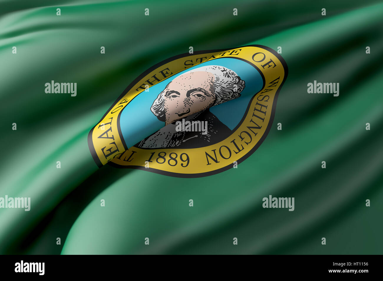 Washington 3d waving flag hi-res stock photography and images - Alamy