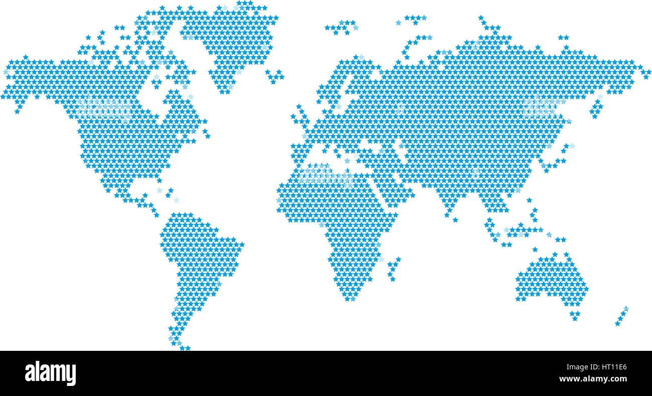 World Continents Map - Dots style vector illustration Stock Vector ...
