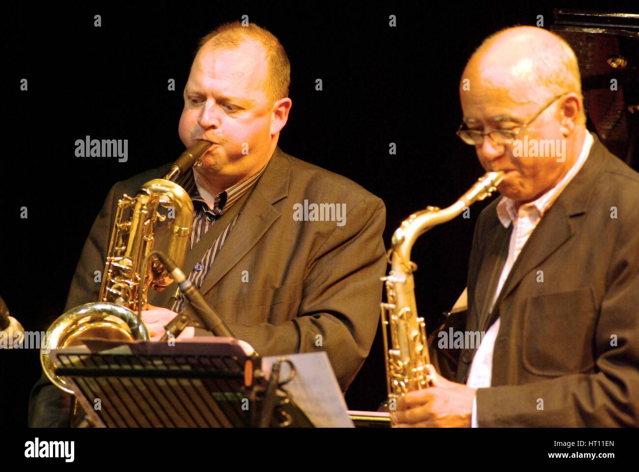 Alan Barnes with Art Themen, Brecon Jazz Festival, Powys, Wales. Artist ...
