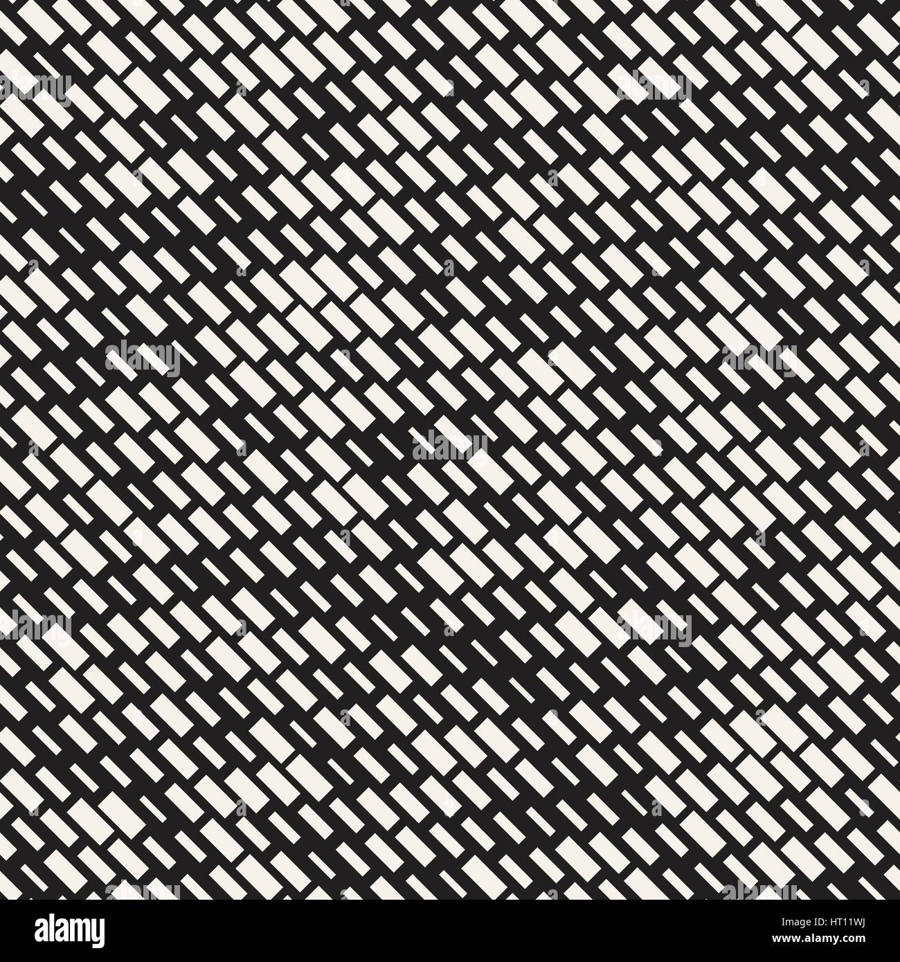 Vector Seamless Black And White Irregular Dash Rectangles Grid Pattern ...