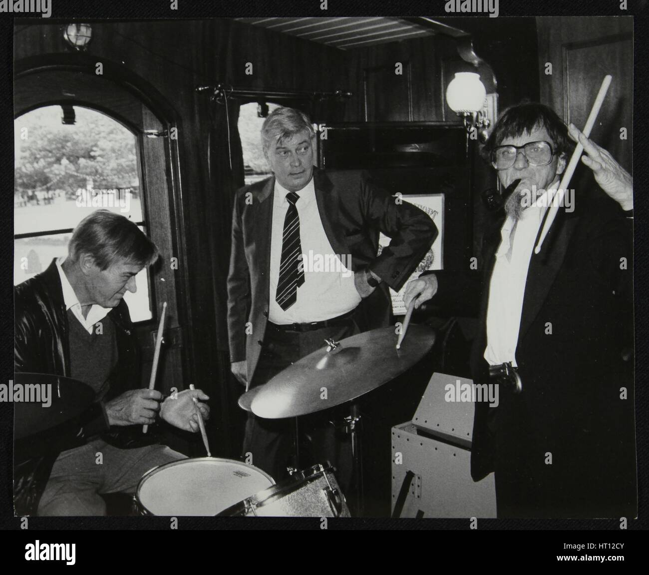 Drummers Jack Parnell and Barrett Deems, London, 1984. Artist: Denis ...