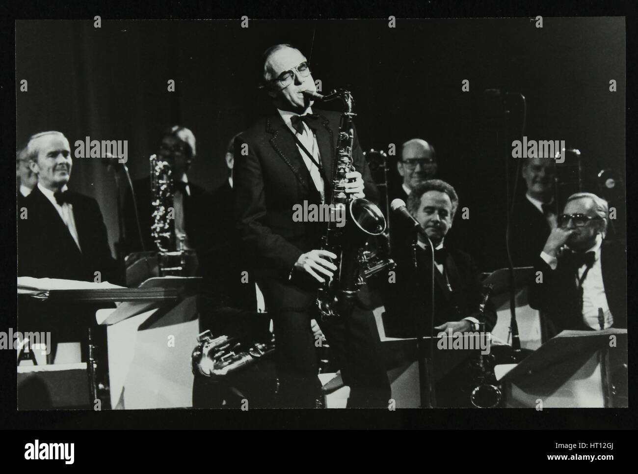 Ted Heath Orchestra saxophonist Tommy Whittle, Forum Theatre, Hatfield, Hertfordshire, 1983 ...
