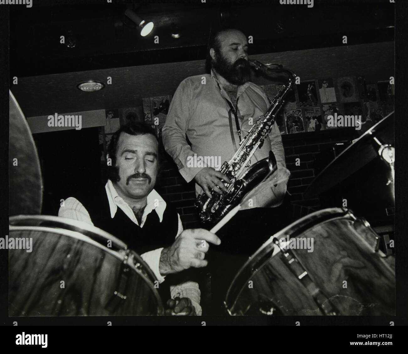 Alan Jackson (drums) and Don Weller (saxophone) playing at The Bell ...