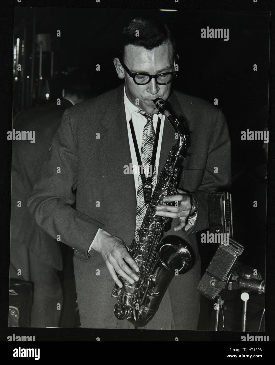 Derek Humble playing alto saxophone at the Civic Restaurant, College ...