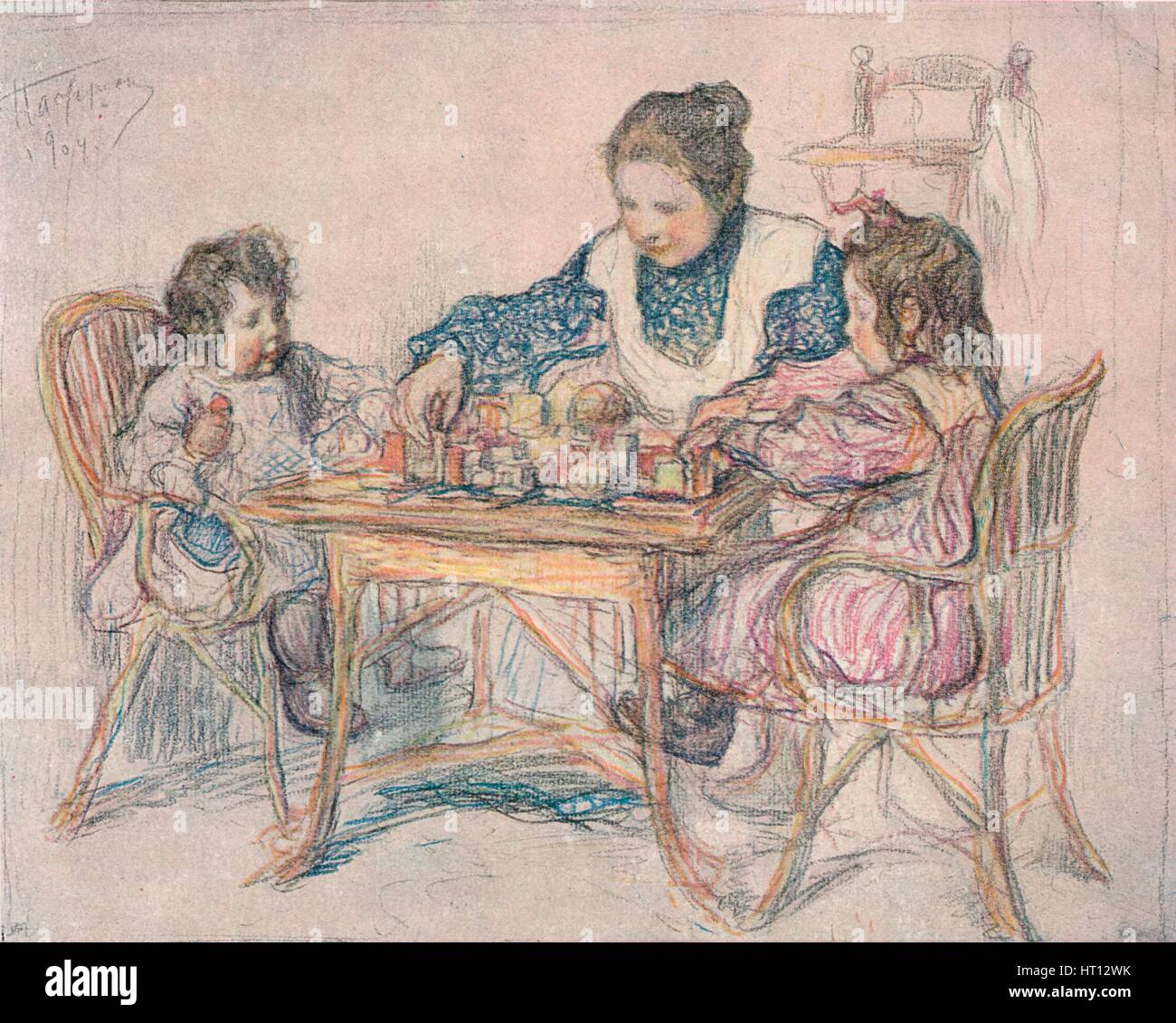 Children drawing 1900s hi-res stock photography and images - Alamy
