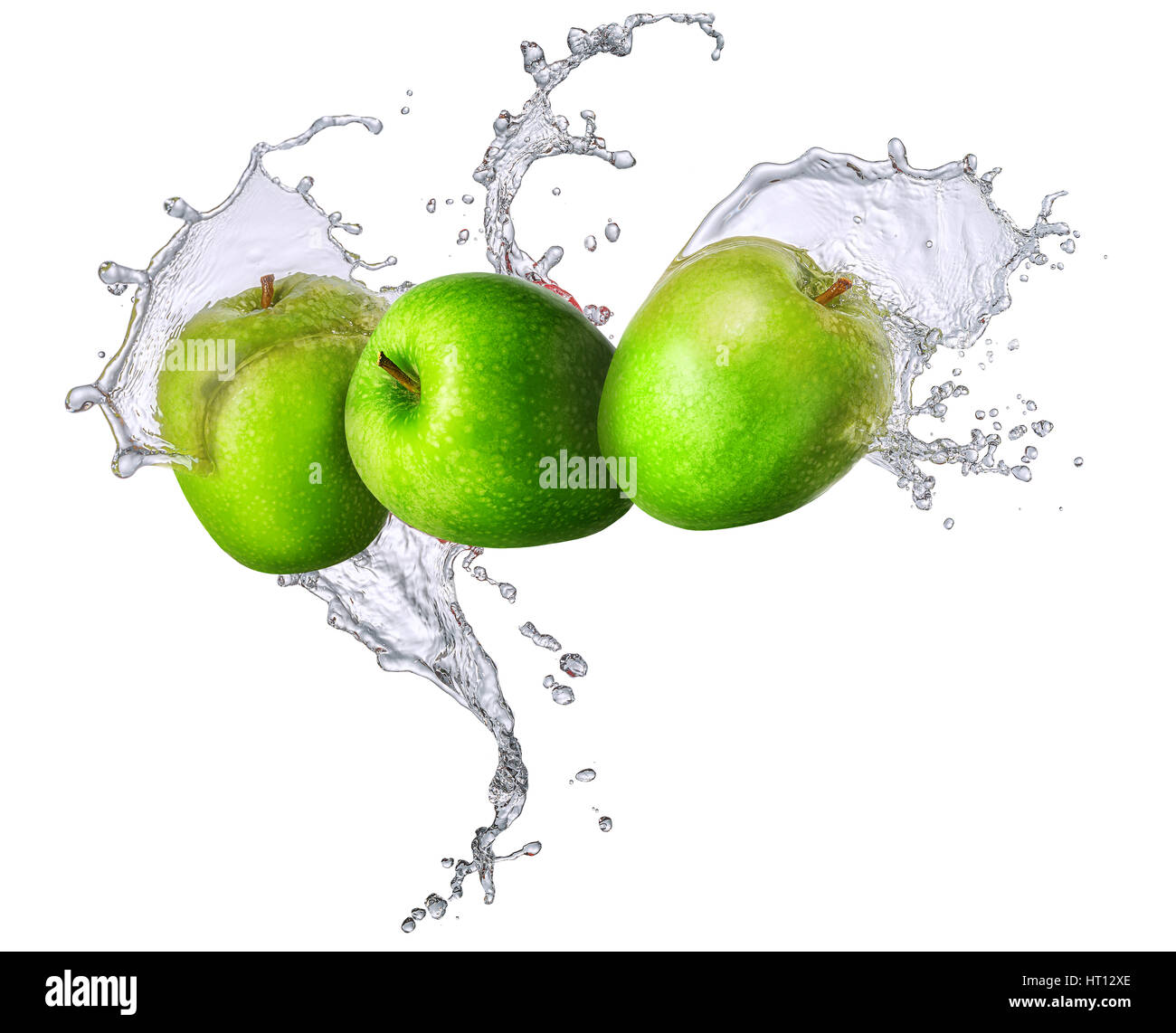 Water splash and fruits isolated on white backgroud. Fresh apple Stock ...