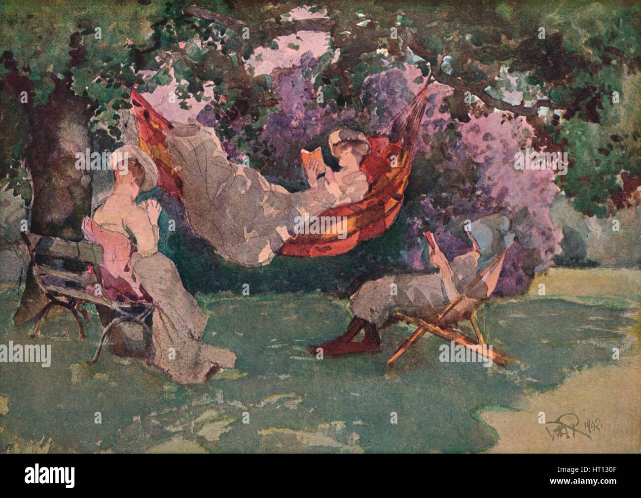 In The Garden, 1902. (1903). Artist: William Bruce Ellis Ranken Stock ...