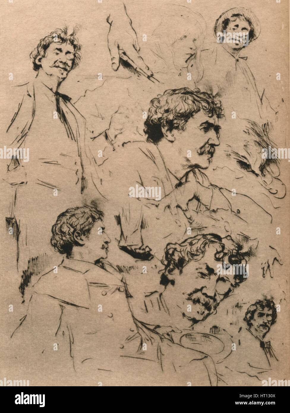 Studies of James McNeill Whistler, c1886. (1903). Artist: Mortimer ...