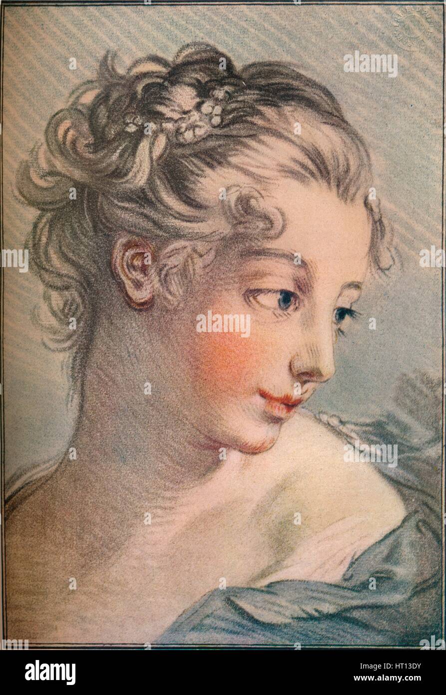 Head of a Girl, 18th century, (1916). Artist: François Boucher Stock ...