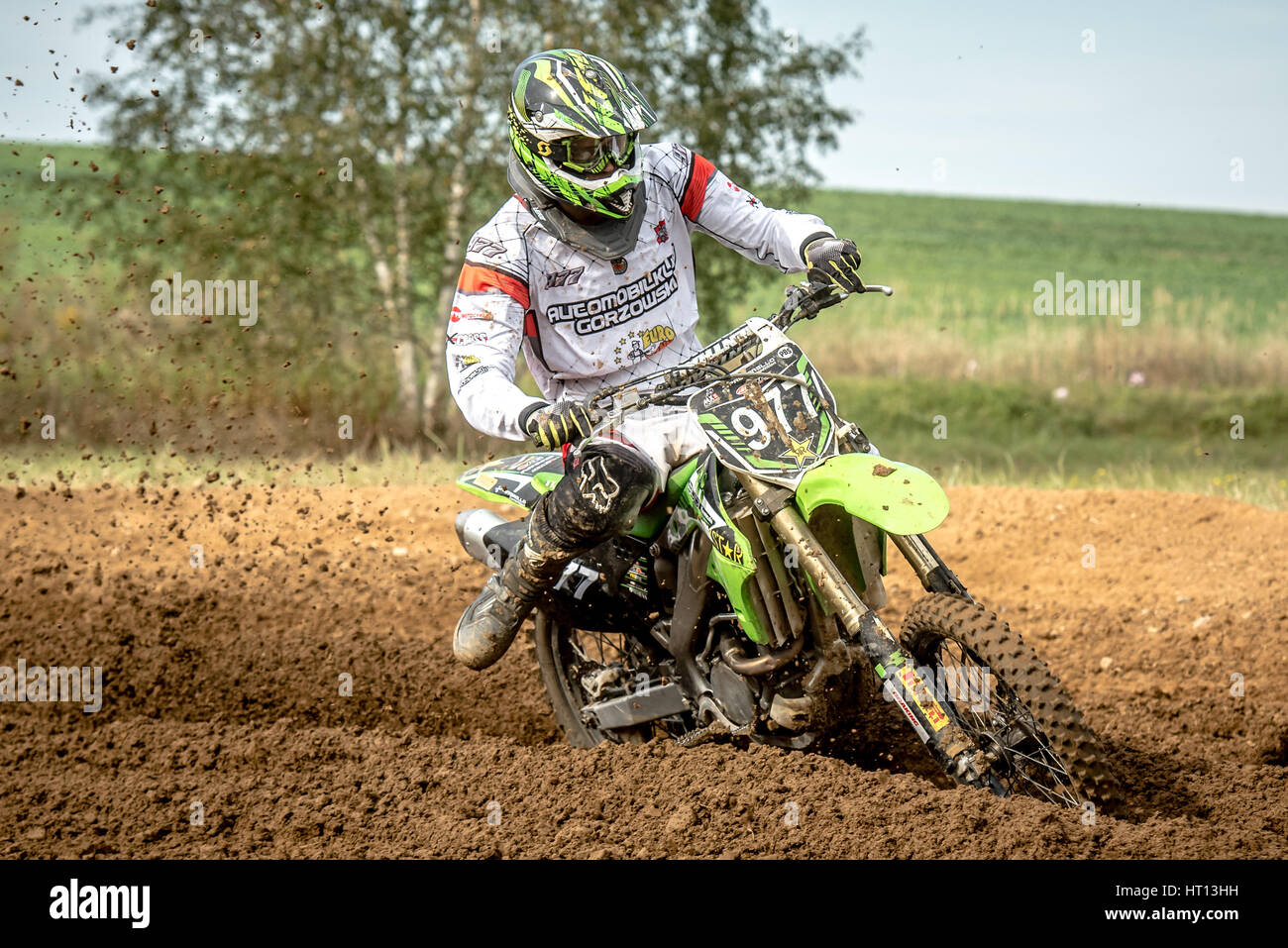 motocross rider on the race Stock Photo - Alamy