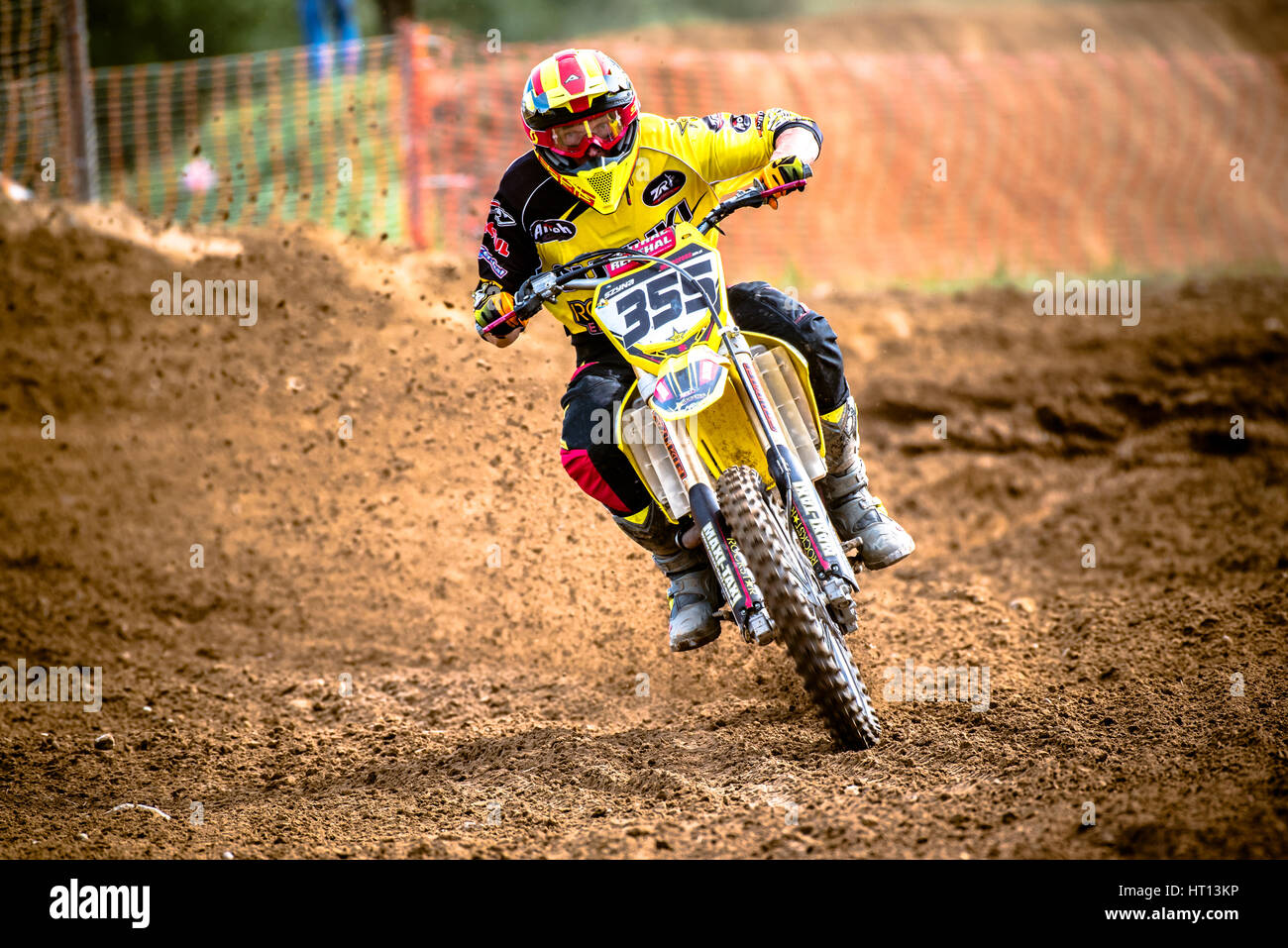 motocross rider on the race Stock Photo - Alamy