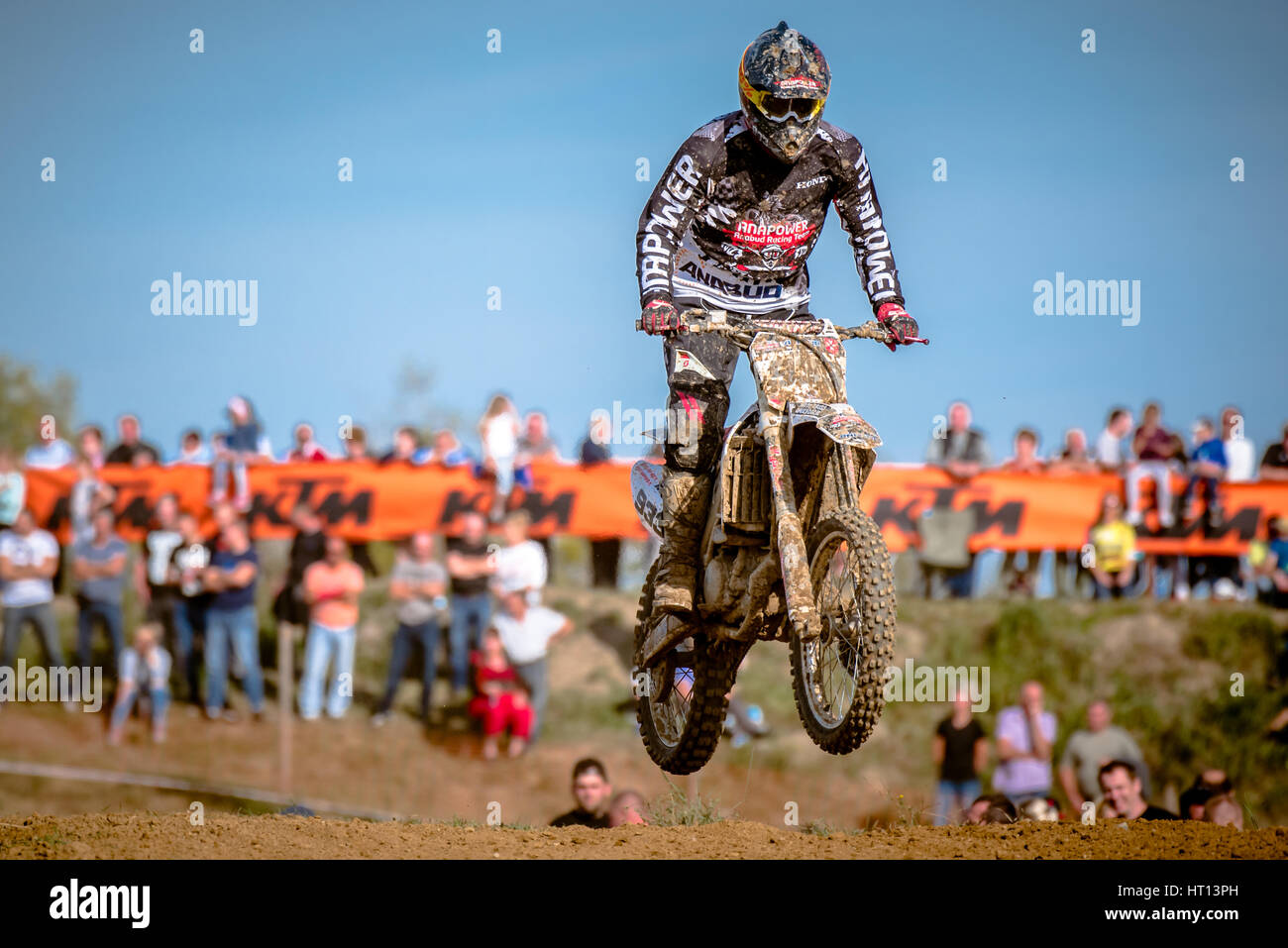 motocross rider on the race Stock Photo - Alamy