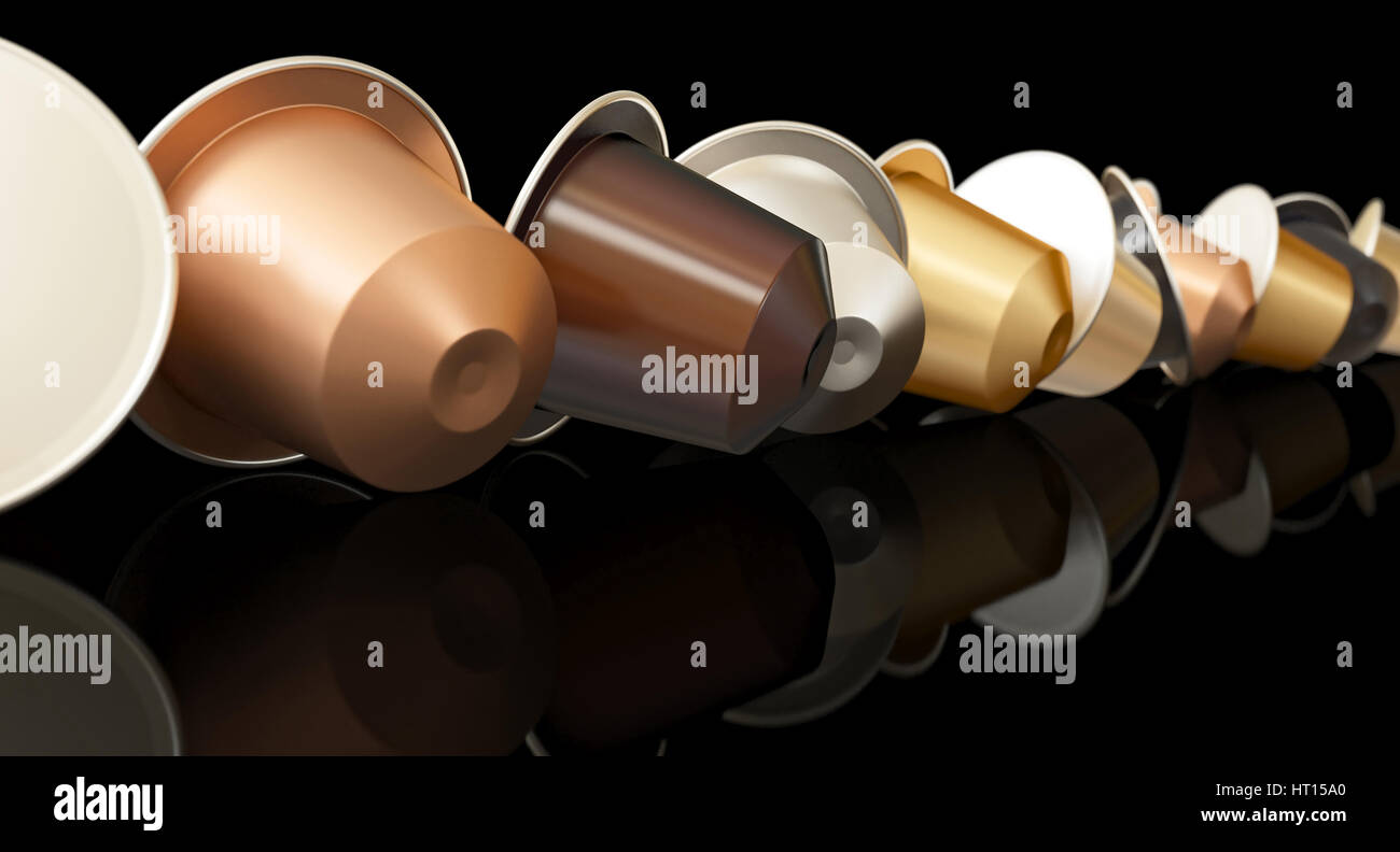 classic coffee capsule 3d rendering image Stock Photo - Alamy