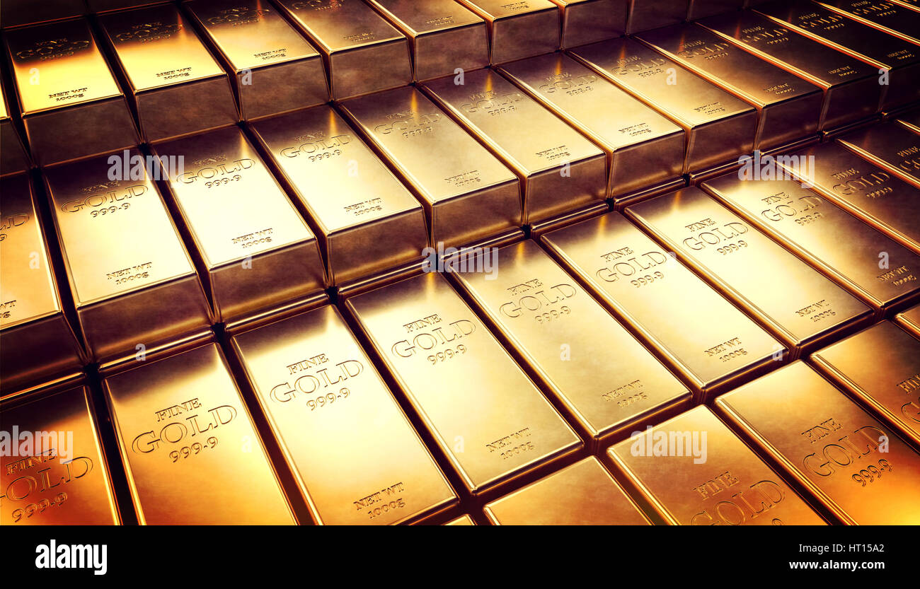 classic gold ingot 3d rendering image Stock Photo - Alamy
