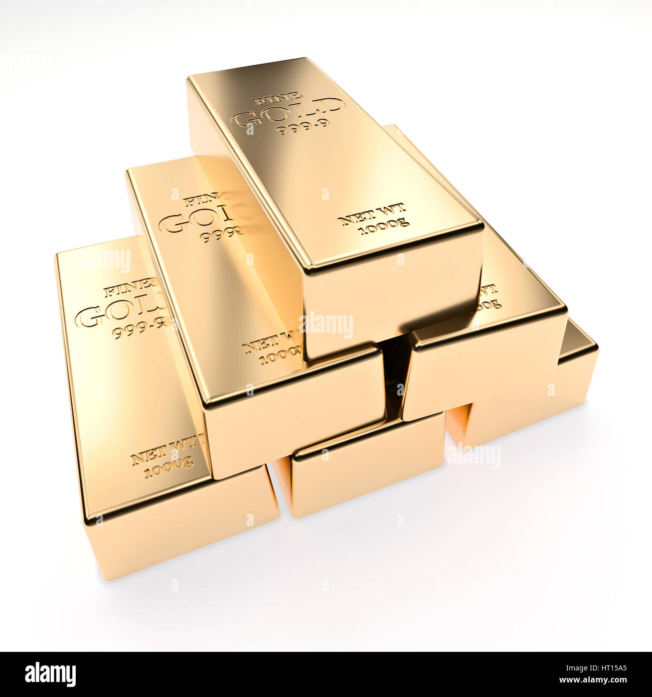 classic gold ingot 3d rendering image Stock Photo - Alamy